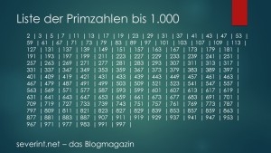 Liste der Primzahlen bis 1.000