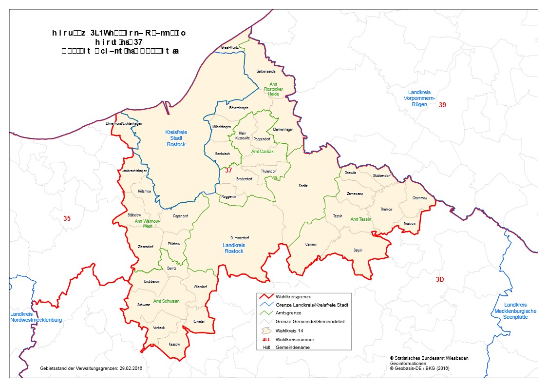 Wahlkreis 14 - Rostock – Landkreis Rostock II - bei der Bundestagswahl 2017