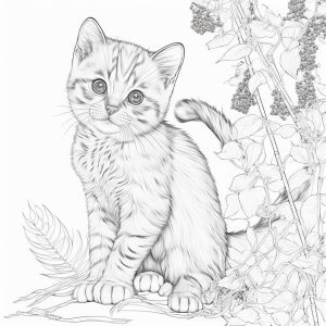 Ausmalbild: Süße Katze